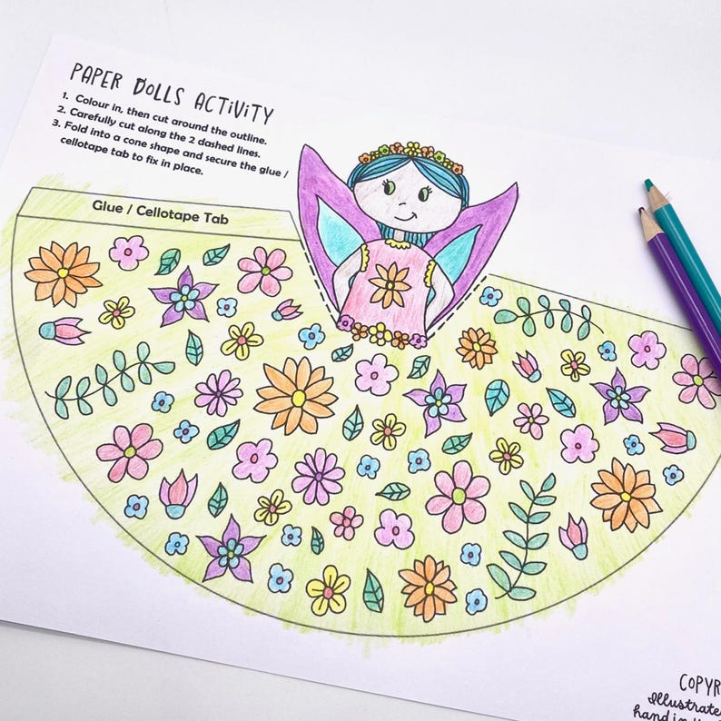 Printable Fairy Paper Doll Craft Activity, Paper Craft Kit, Make Your ...