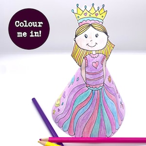 Printable Princess Paper Doll Craft Activity, Paper Craft Kit, Make ...
