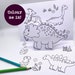 Dinosaur Colour in Pop up Card, Printable Craft Activity, Download ...