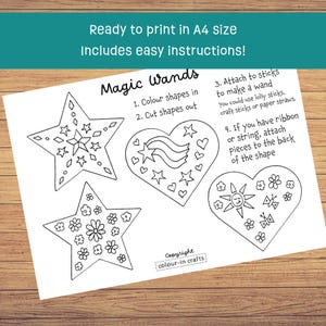 Printable Colour in Wands, Make Your Own Wand, Printable Kids Crafts ...