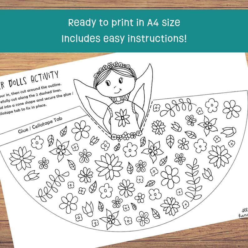 Printable Fairy Paper Doll Craft Activity, Paper Craft Kit, Make Your ...