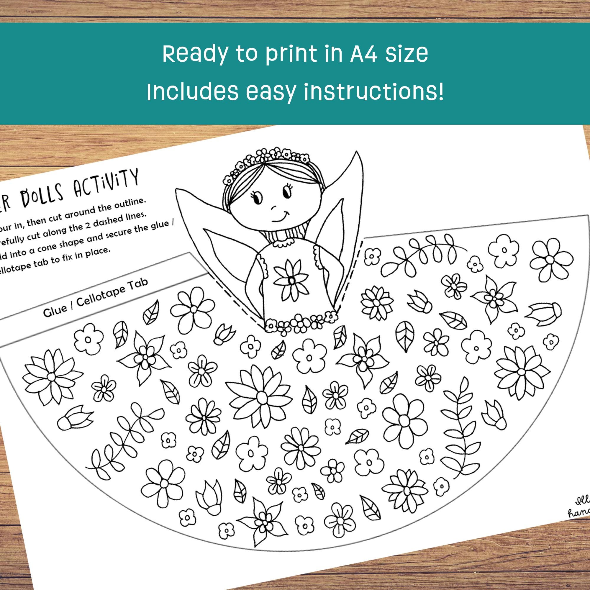 Printable Fairy Paper Doll Craft Activity, Paper Craft Kit, Make Your ...