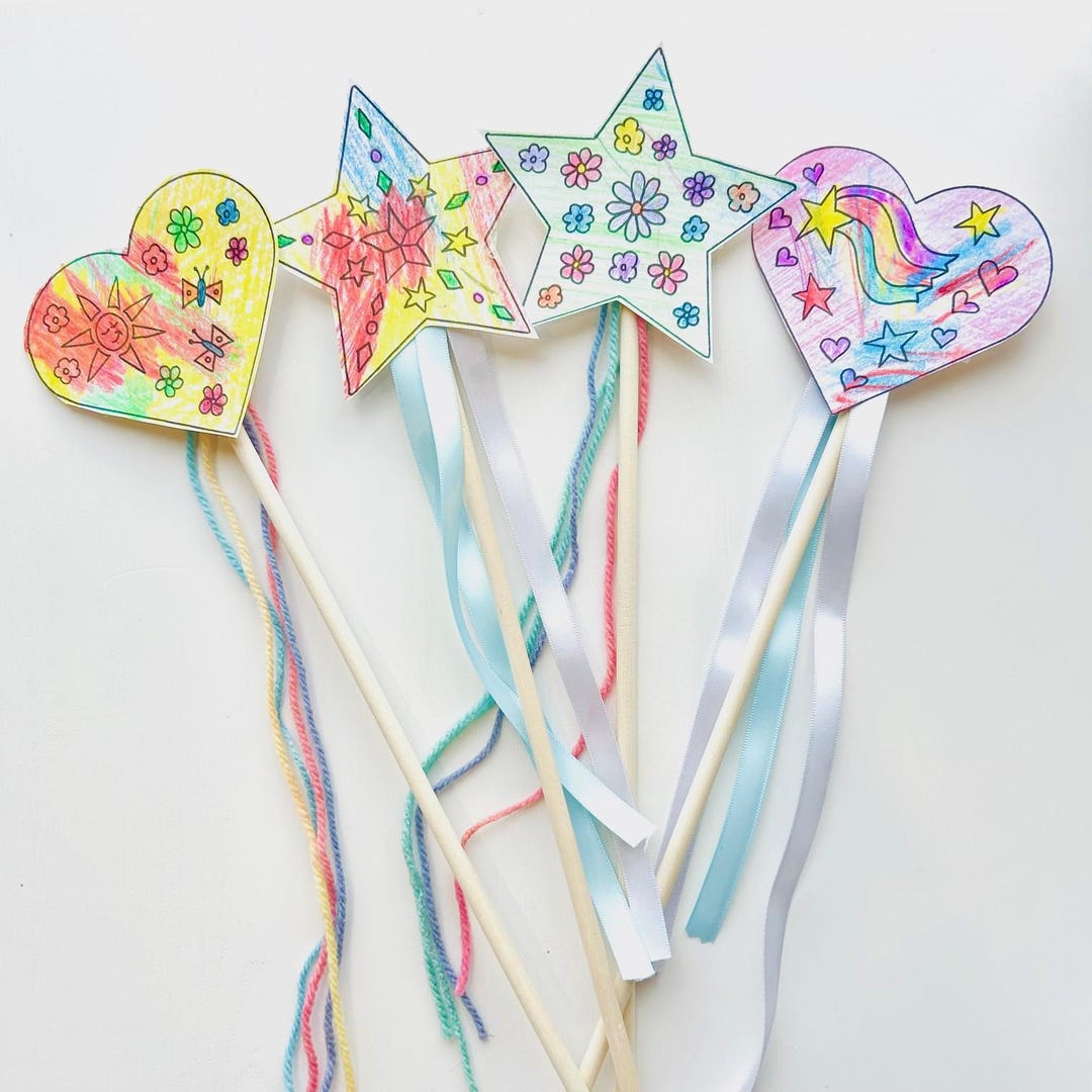 Printable Colour in Wands, Make Your Own Wand, Printable Kids Crafts ...