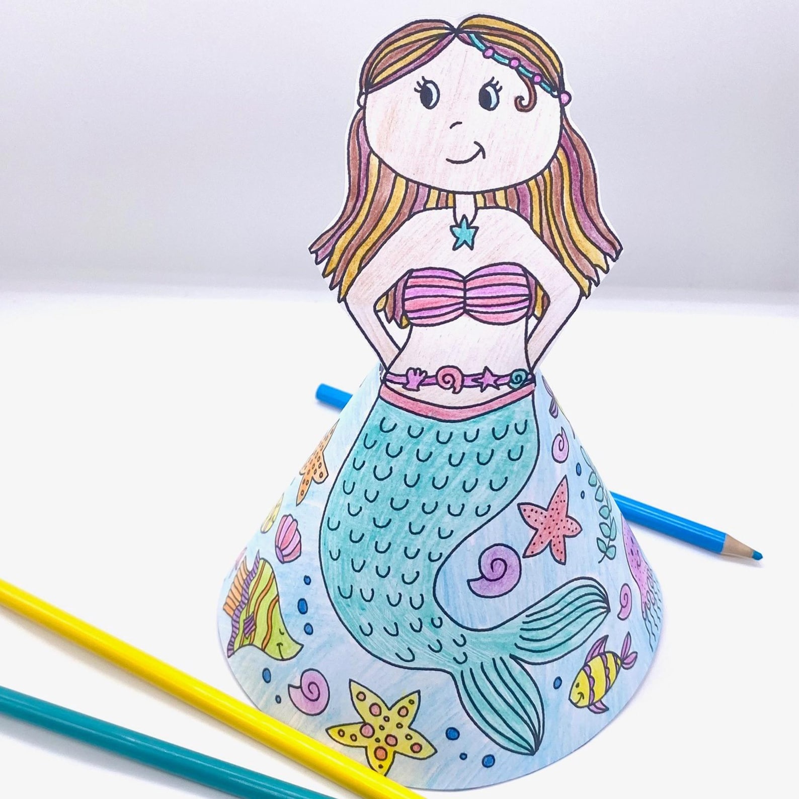 Printable Mermaid Paper Doll Craft, (instant Download) Print at Home ...