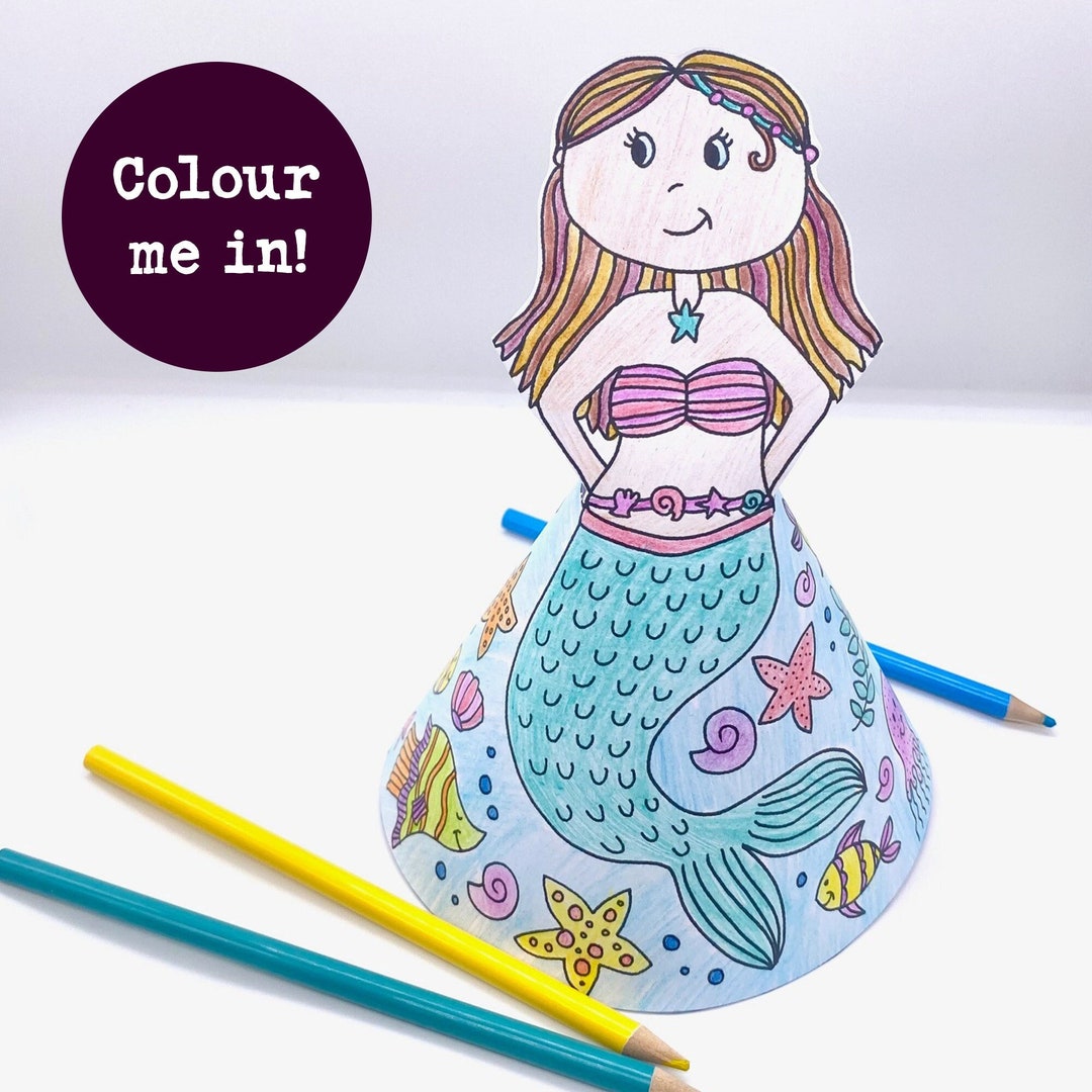 Printable Mermaid Paper Doll Craft Activity, Paper Craft Kit, Make Your ...