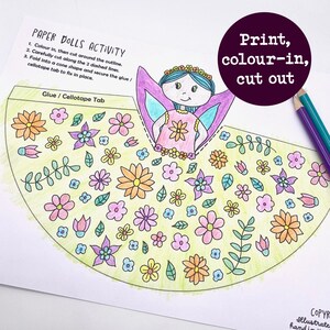 Printable Fairy Paper Doll Craft Activity, Paper Craft Kit, Make Your ...