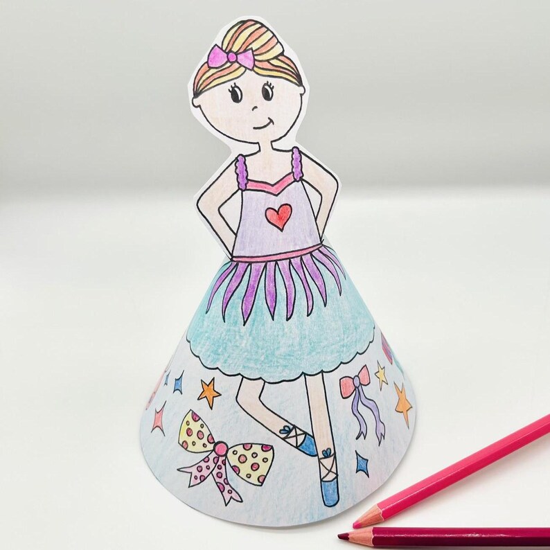2 X Printable Ballerina Paper Dolls Craft Activity, Paper Craft, Ballet ...