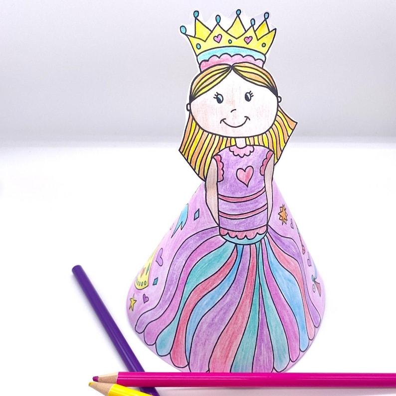 Mermaid, Fairy, Princess Paper Dolls, Colouring Activity (instant ...