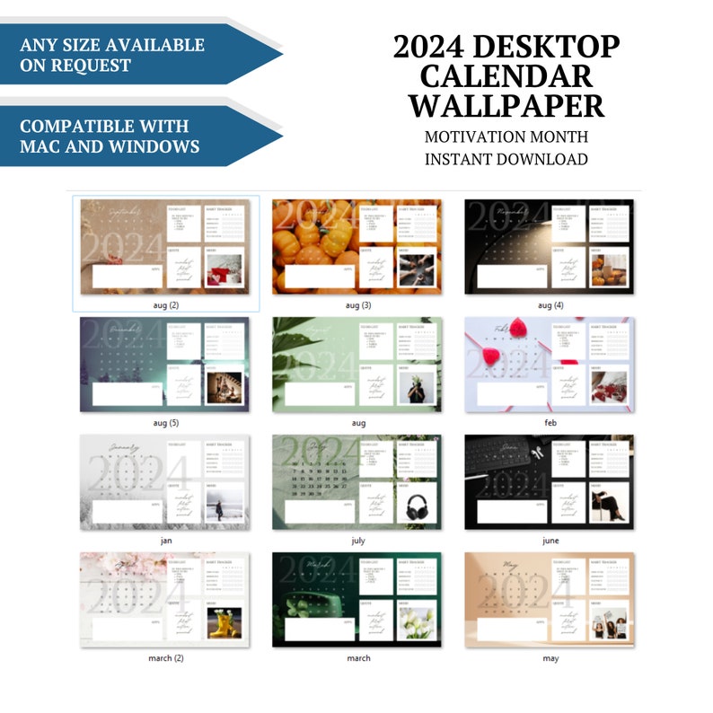 2024 Desktop Organizer Wallpaper, Digital Desktop Organizer, Desktop ...