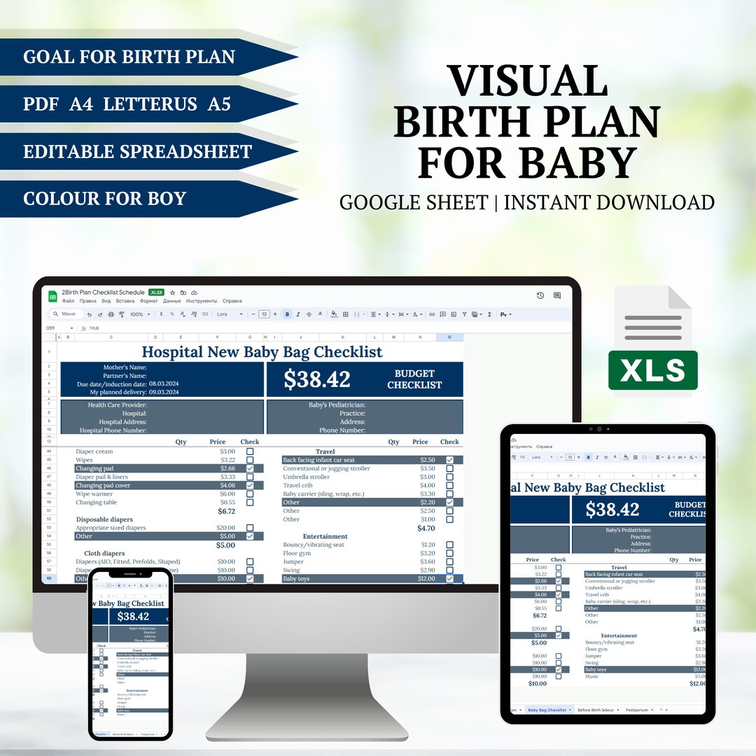Customizable Birth Plan Template for Expecting Moms | Visual Birth Plan ...