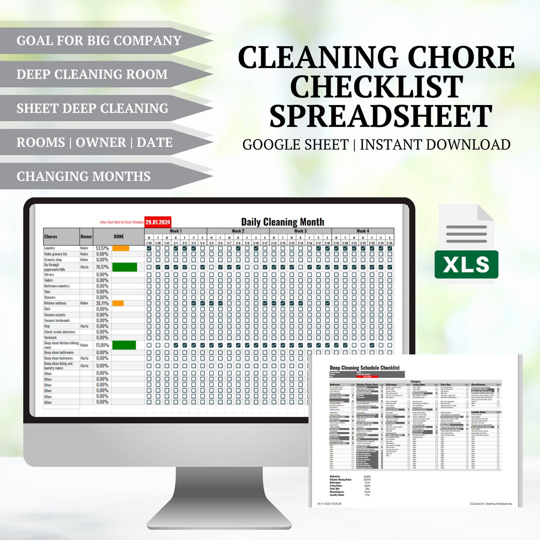 Customizable Cleaning Planner | Excel Template for Small Business ...