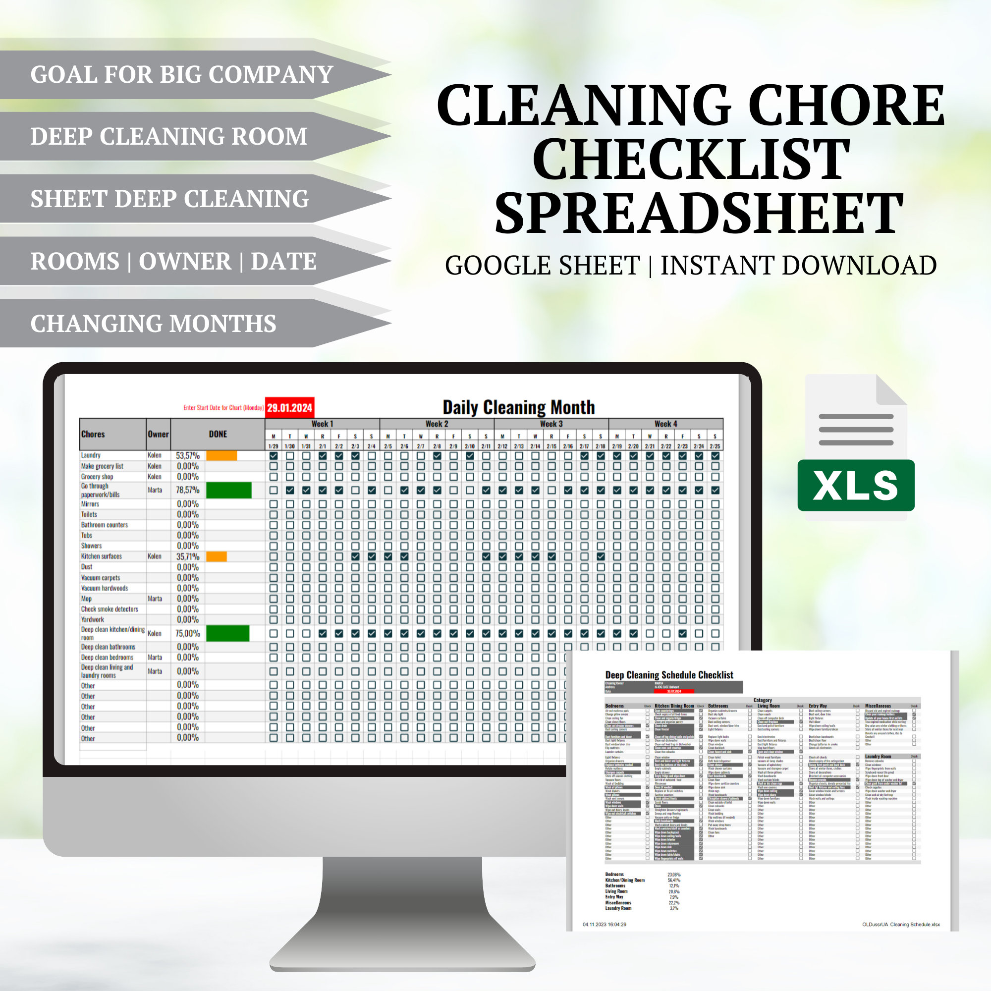 Customizable Cleaning Planner | Excel Template for Small Business ...