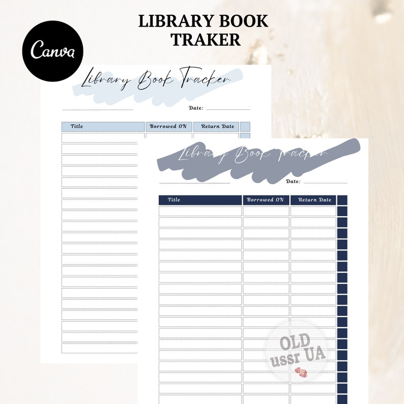 Editable Library Book Tracker, Library Book Returns, Book Return ...