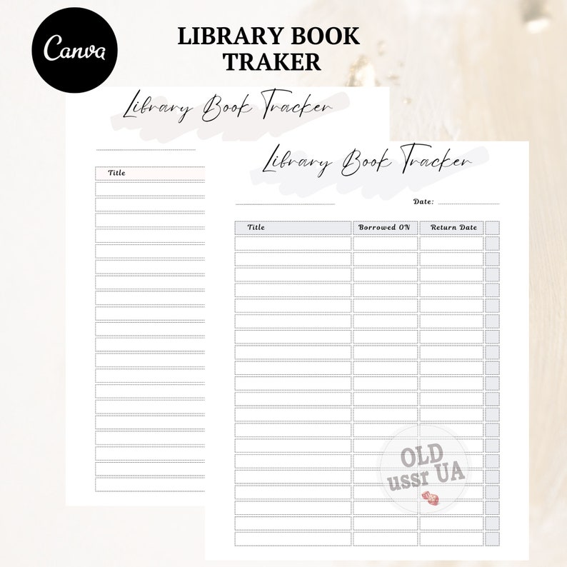 Editable Library Book Tracker, Library Book Returns, Book Return ...