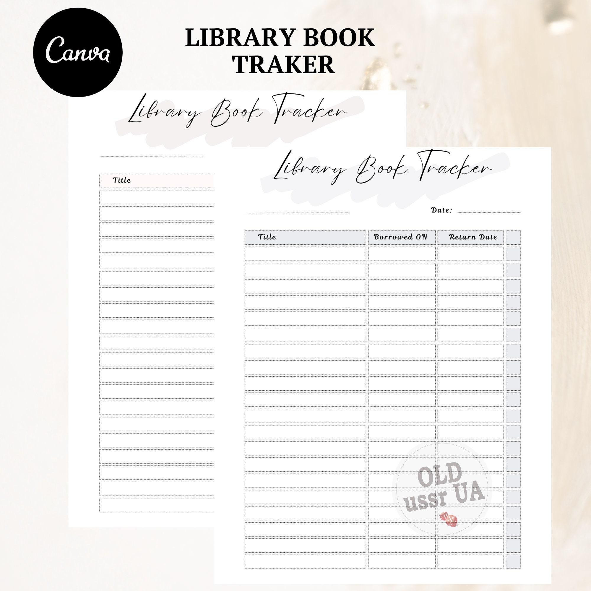 Editable Library Book Tracker, Library Book Returns, Book Return ...