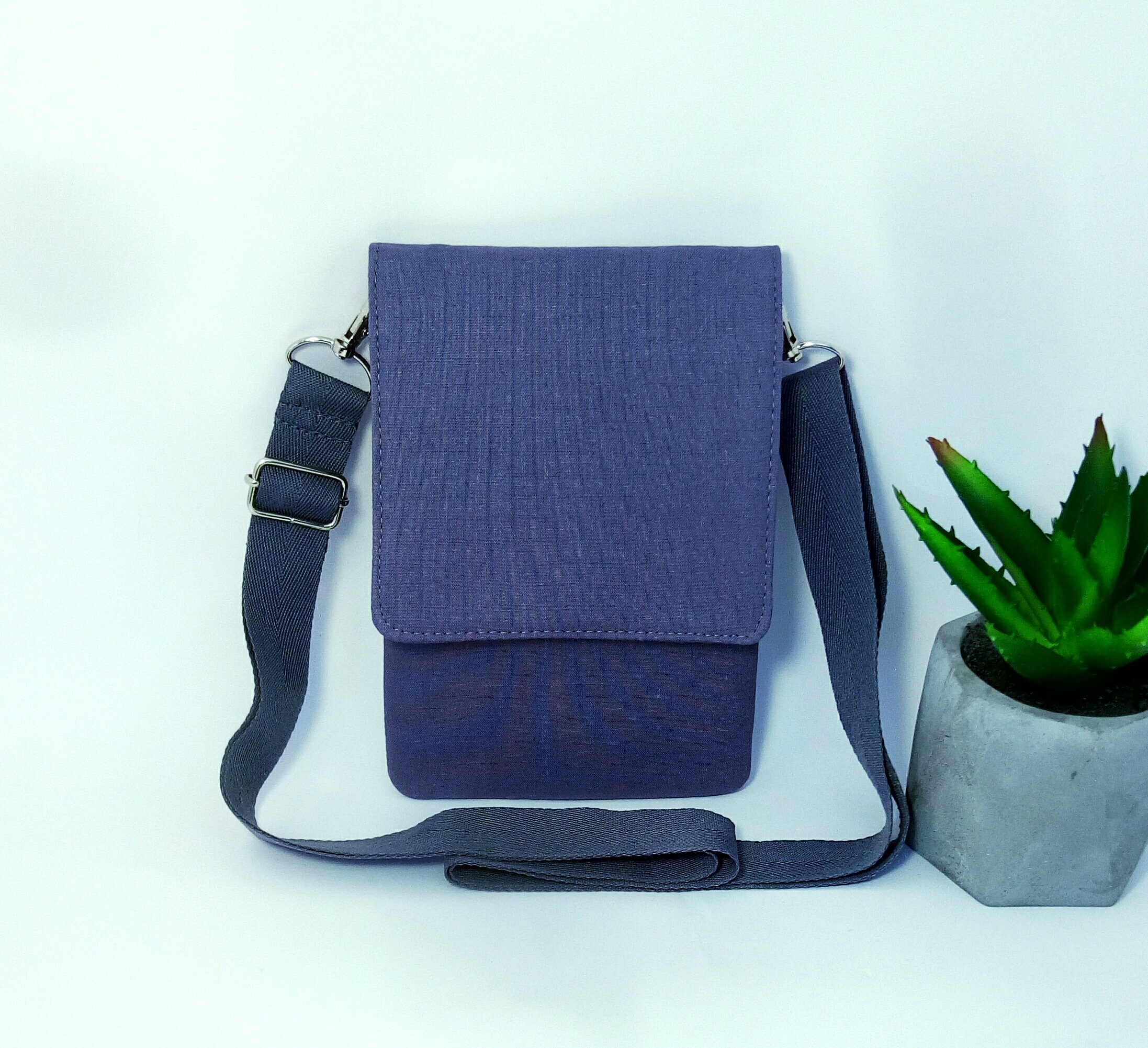 Silver Small Bag Cotton Compact Carry Bag Travel Bag Unisex - Etsy