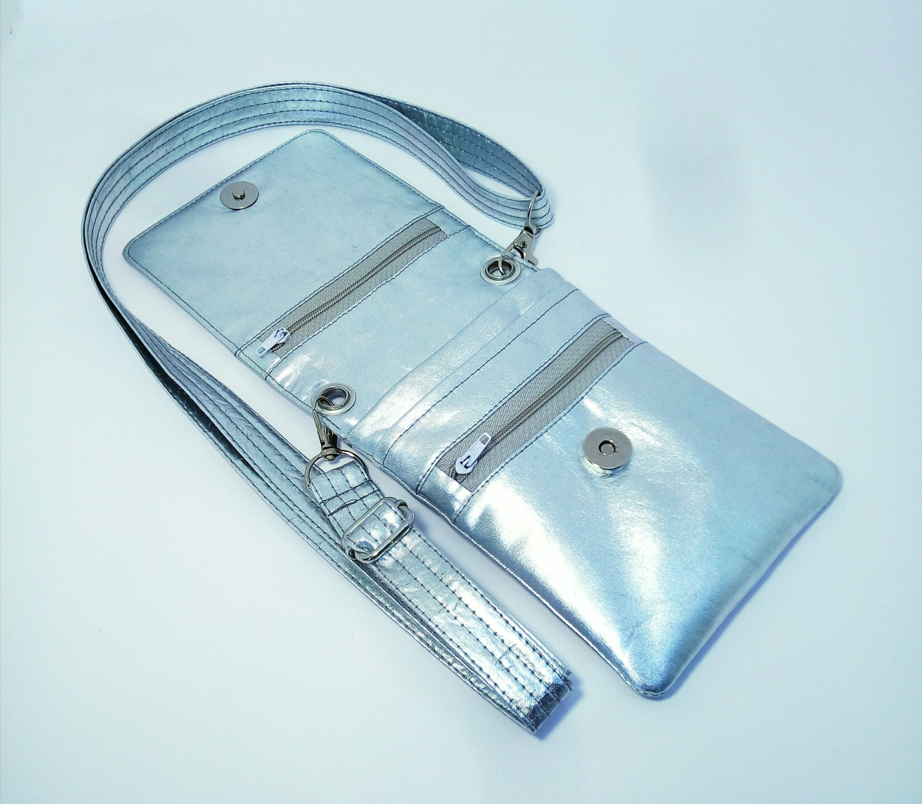 Silver Small Bag Cotton Compact Carry Bag Travel Bag Unisex - Etsy