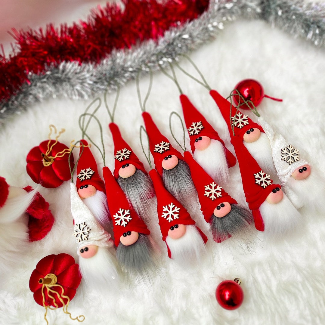 Snowflake Gnomes , 4 Pcs Mini Gnomes, Christmas Decor, Scandinavian ...