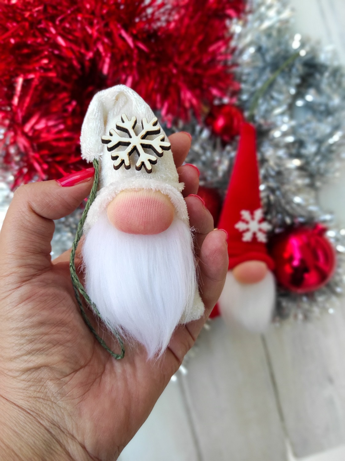 Snowflake Gnomes , 4 Pcs Mini Gnomes, Christmas Decor, Scandinavian ...