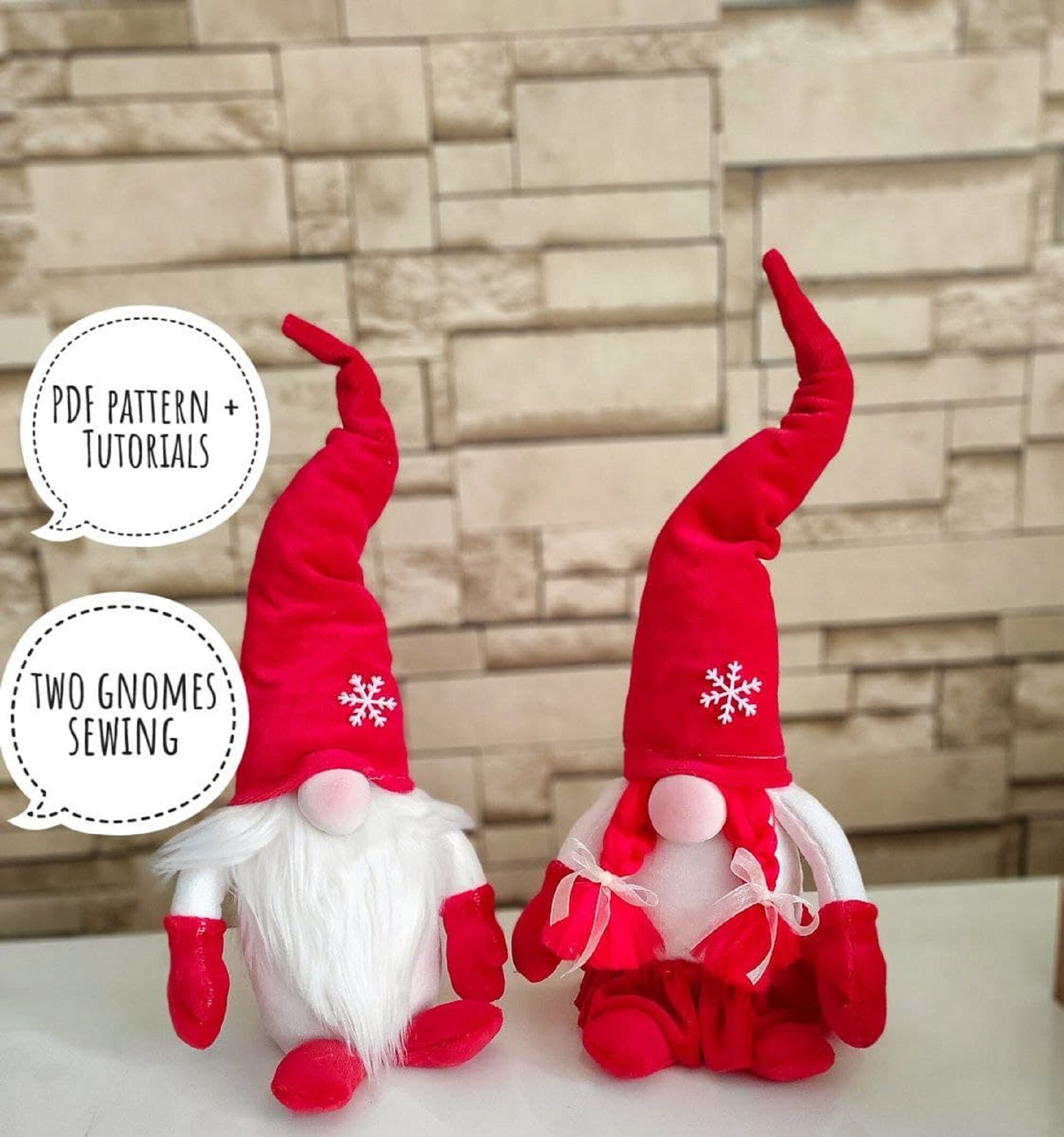 Gnome Pattern, PDF Sewing Patterns, Valentine's Gnome, Scandinavian ...