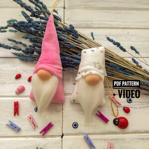 Mini Gnome Patterns, Gnome Video Tutorial, Hanging Gnome Sewing Pattern ...