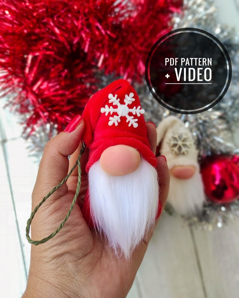 Mini Gnome Patterns, Gnome Video Tutorial, Hanging Gnome Sewing Pattern ...