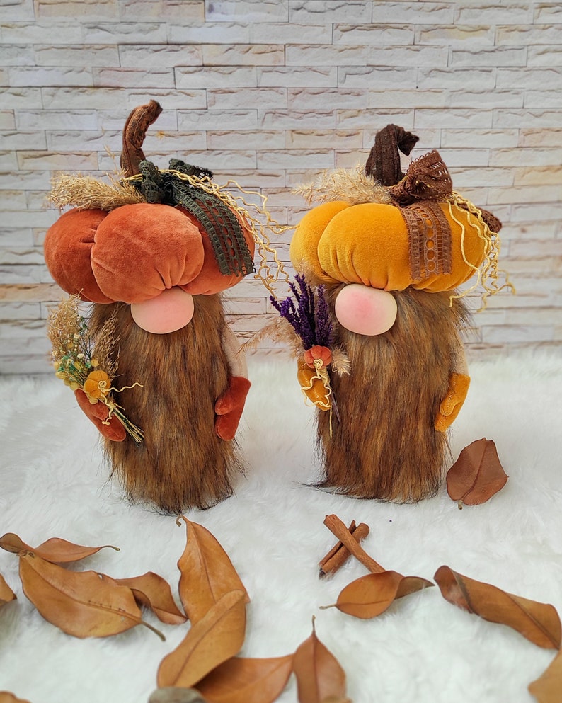 Handmade Velvet Pumpkin Gnome, Autumn Decor - Etsy