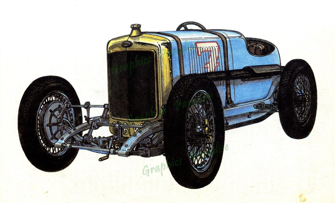 PART 2 Set of 25 Old Racing Cars Clipart Printable - Etsy