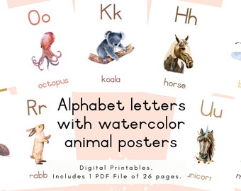 Printable Full Page Alphabet Classroom Decor Woodland Theme - Etsy