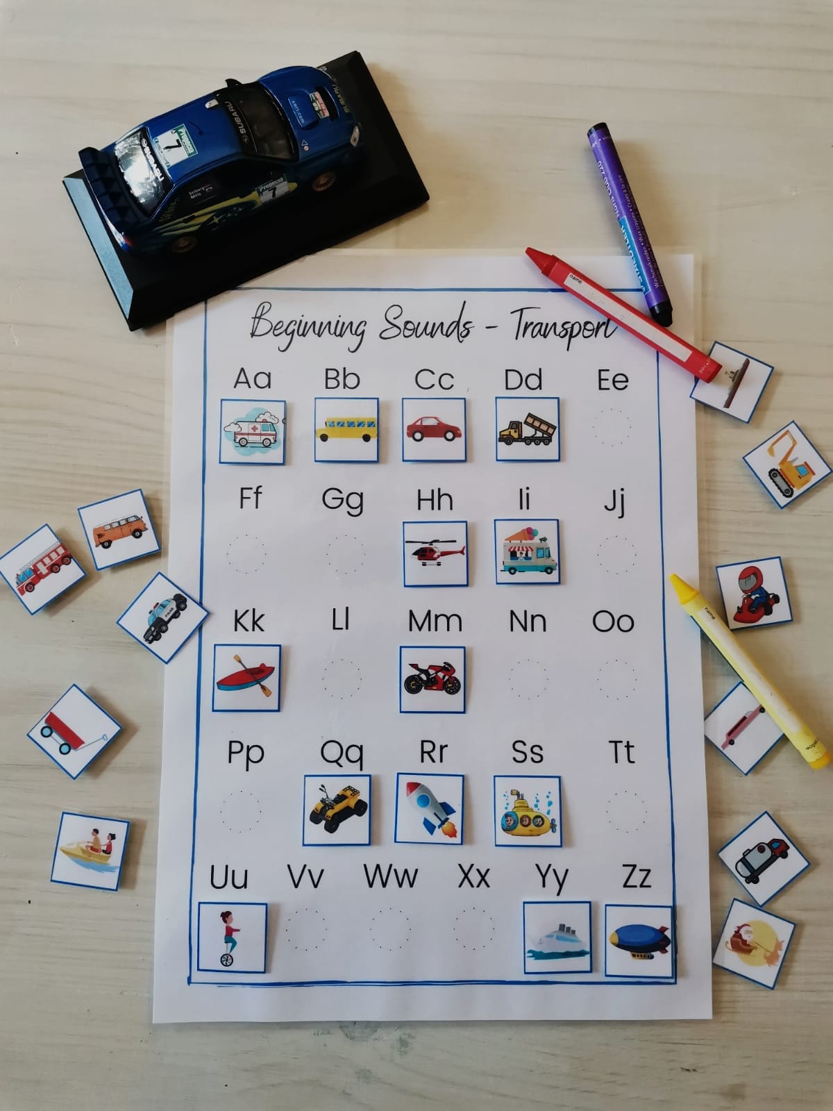 Transport beginning sounds. Printable for early development. - Etsy España