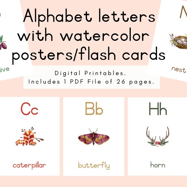 Nature Alphabet Letter Pictures - Etsy