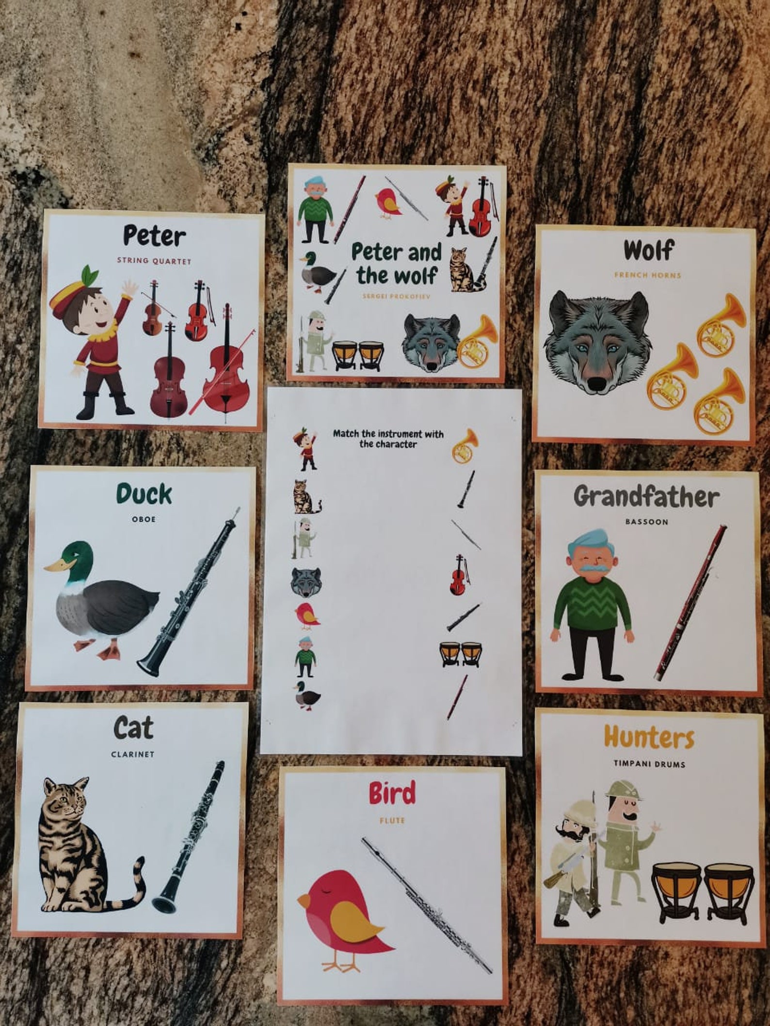 Peter and the Wolf Digital Printable Flash Cards and Activity. - Etsy