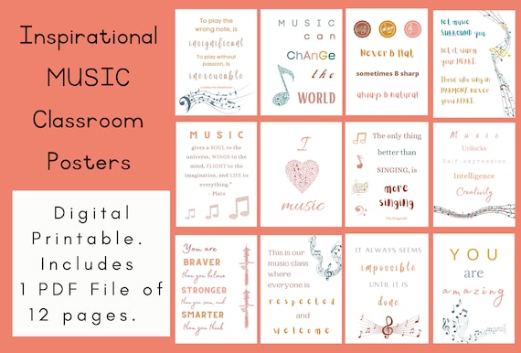 Inspirational MUSIC Class POSTERS. Wall Décor/art for the - Etsy