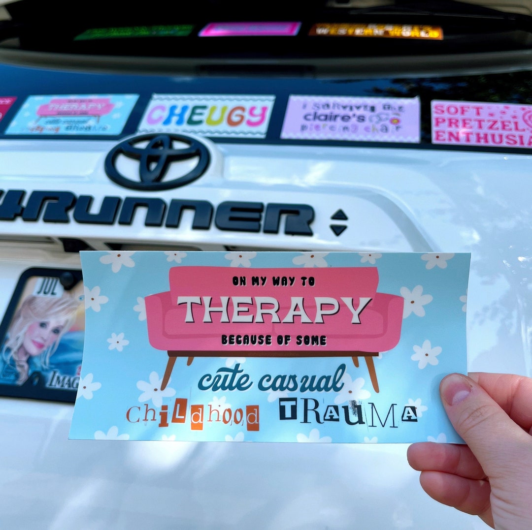 Therapy Bumper Sticker Vinyl Sticker Therapy Therapy Sticker Sticker ...