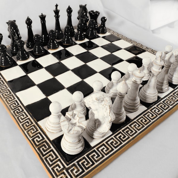 Ceramic Chess Set - Etsy