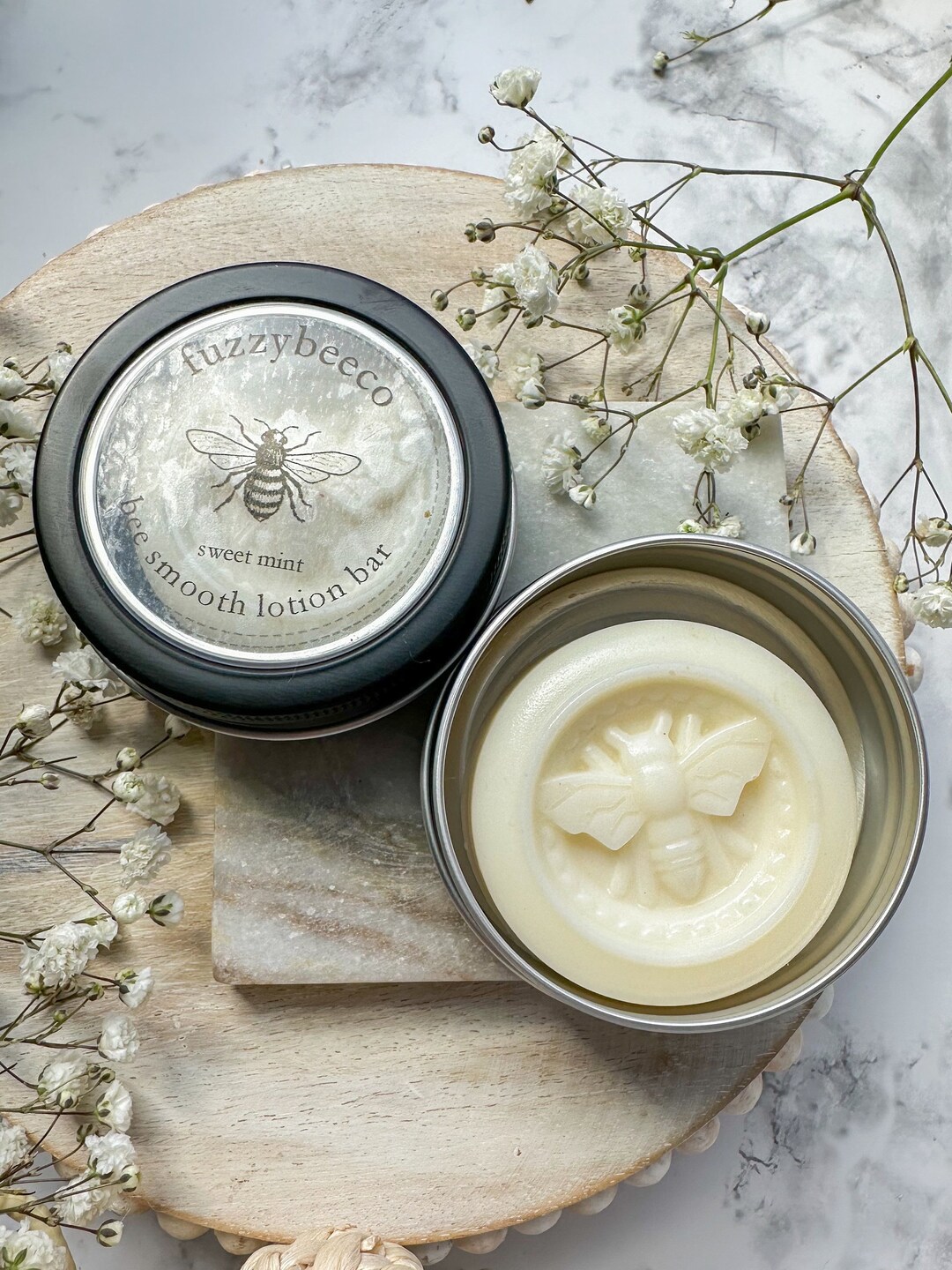 Mint Bee Smooth Lotion Bar Ultra Moisturizing Natural Skincare Shea ...