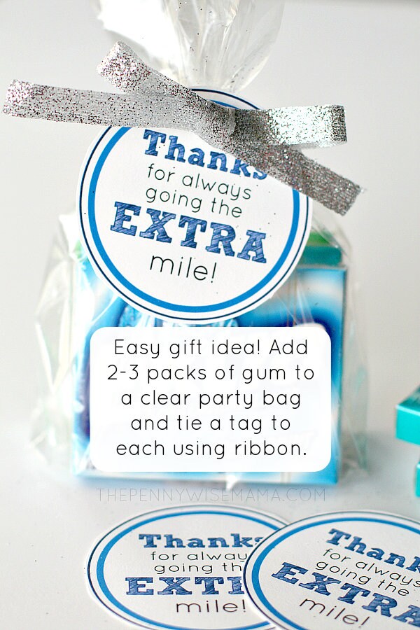 Thanks for Going the EXTRA Mile Gift Tag, Teacher Appreciation, Nurse ...