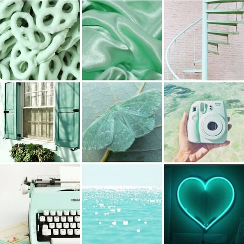 Teal Collage Kit DIGITAL Teal Wall Collage Kit Dorm | Etsy