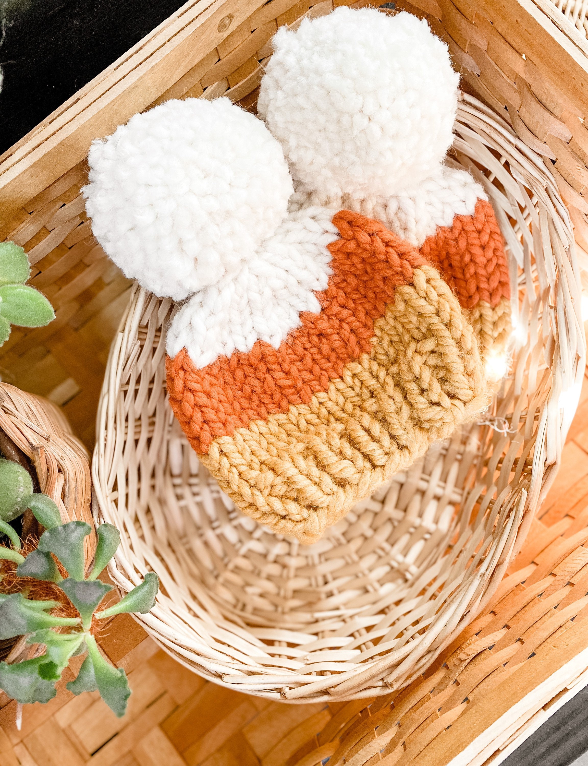 Candy Corn Beanie Knitting Pattern - Etsy
