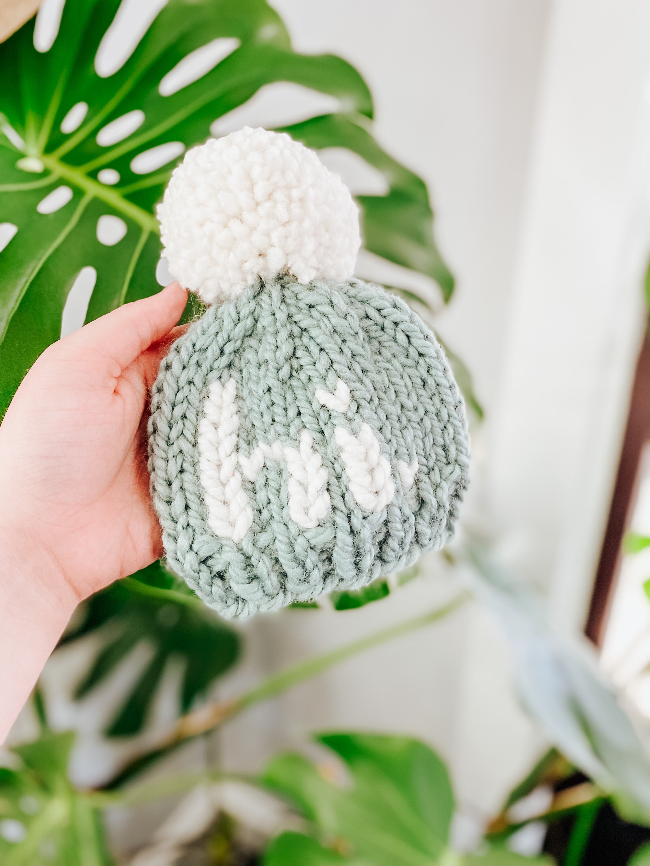 Hi Baby Beanie Knitting Pattern - Etsy
