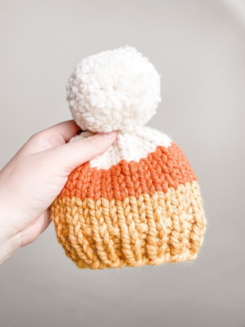 Candy Corn Beanie Knitting Pattern - Etsy