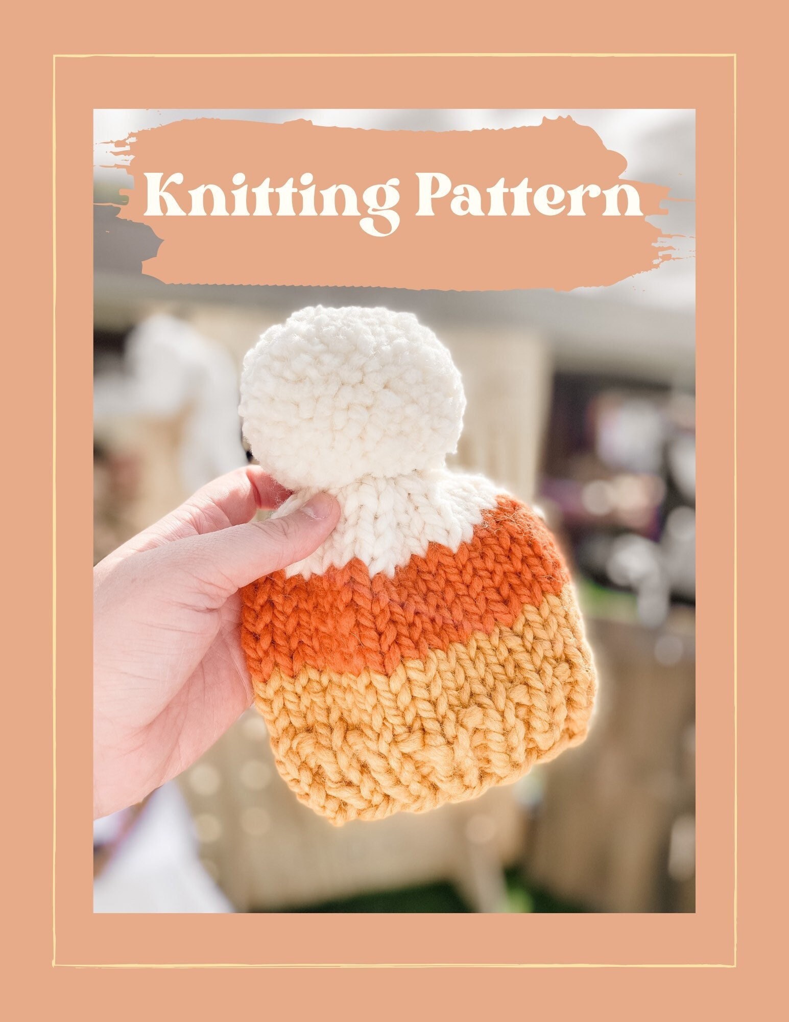 Candy Corn Beanie Knitting Pattern - Etsy