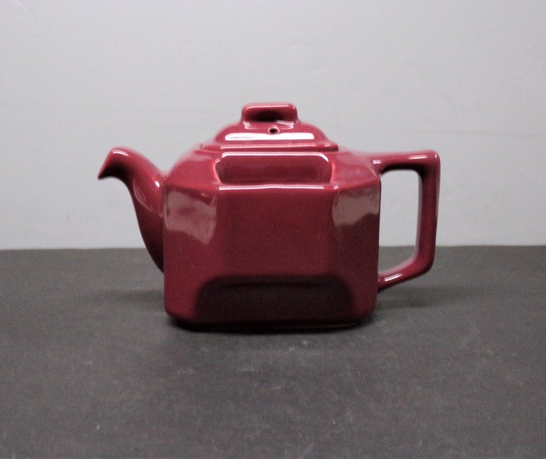 Hall China Square T-ball Maroon Teapot - Etsy