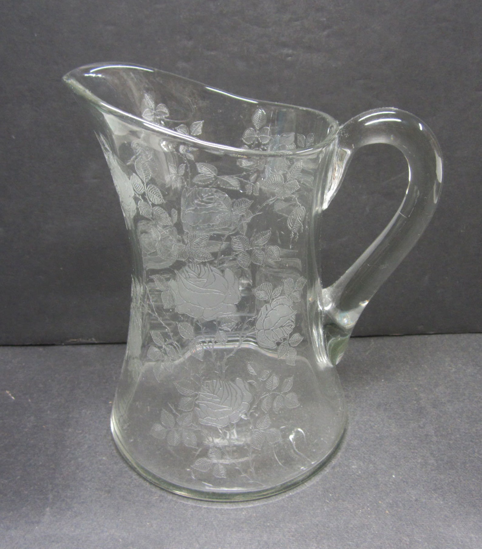 Tiffin Roses Etch Pitcher Elegant Depression Glass Jug - Etsy