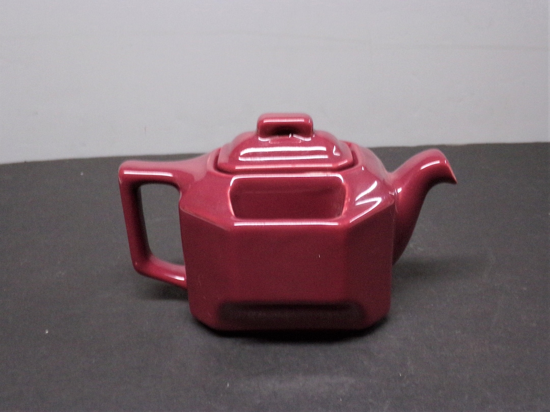 Hall China Square T-ball Maroon Teapot - Etsy