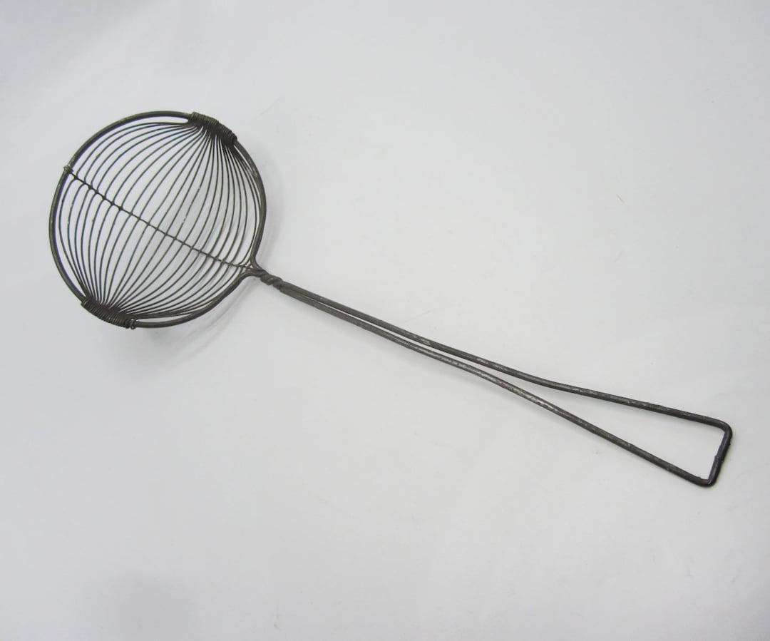 Antique Wire Skimmer Primitive Wire Ware Server Farmhouse Kitchen Decor ...