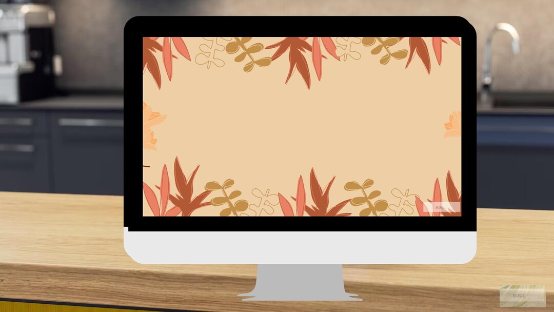 1 Cream/plant Inspired Desktop Wallpaper, Background Cream, Orange ...