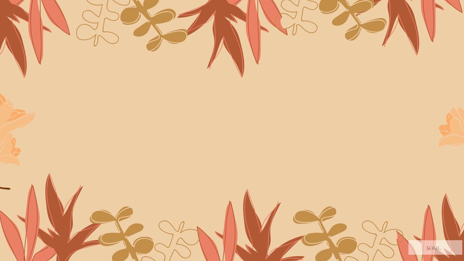 1 Cream/plant Inspired Desktop Wallpaper, Background Cream, Orange ...