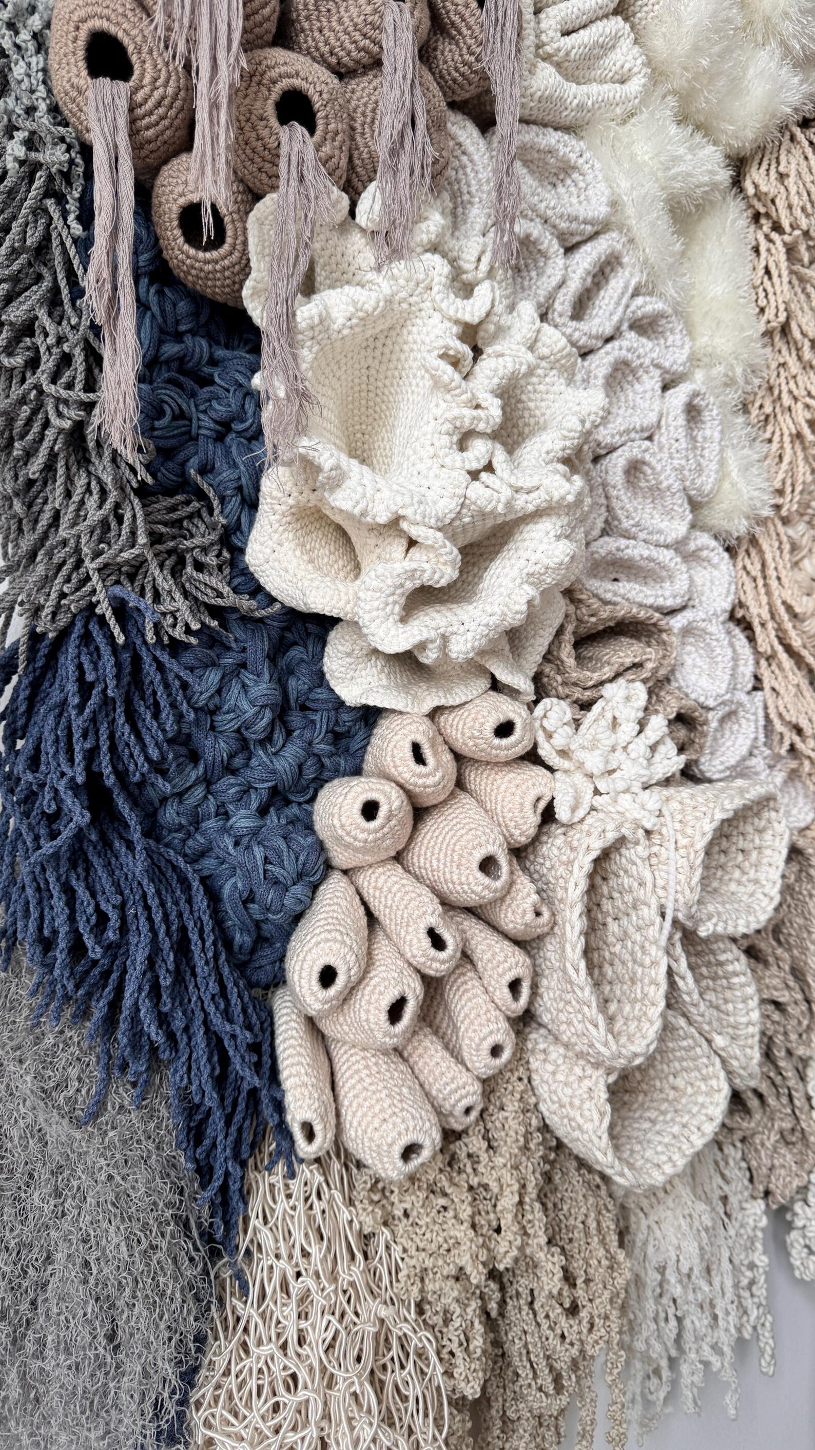 Organic Textile Wall Art | Neutral Fiber Sculpture | Minimalist Wall ...