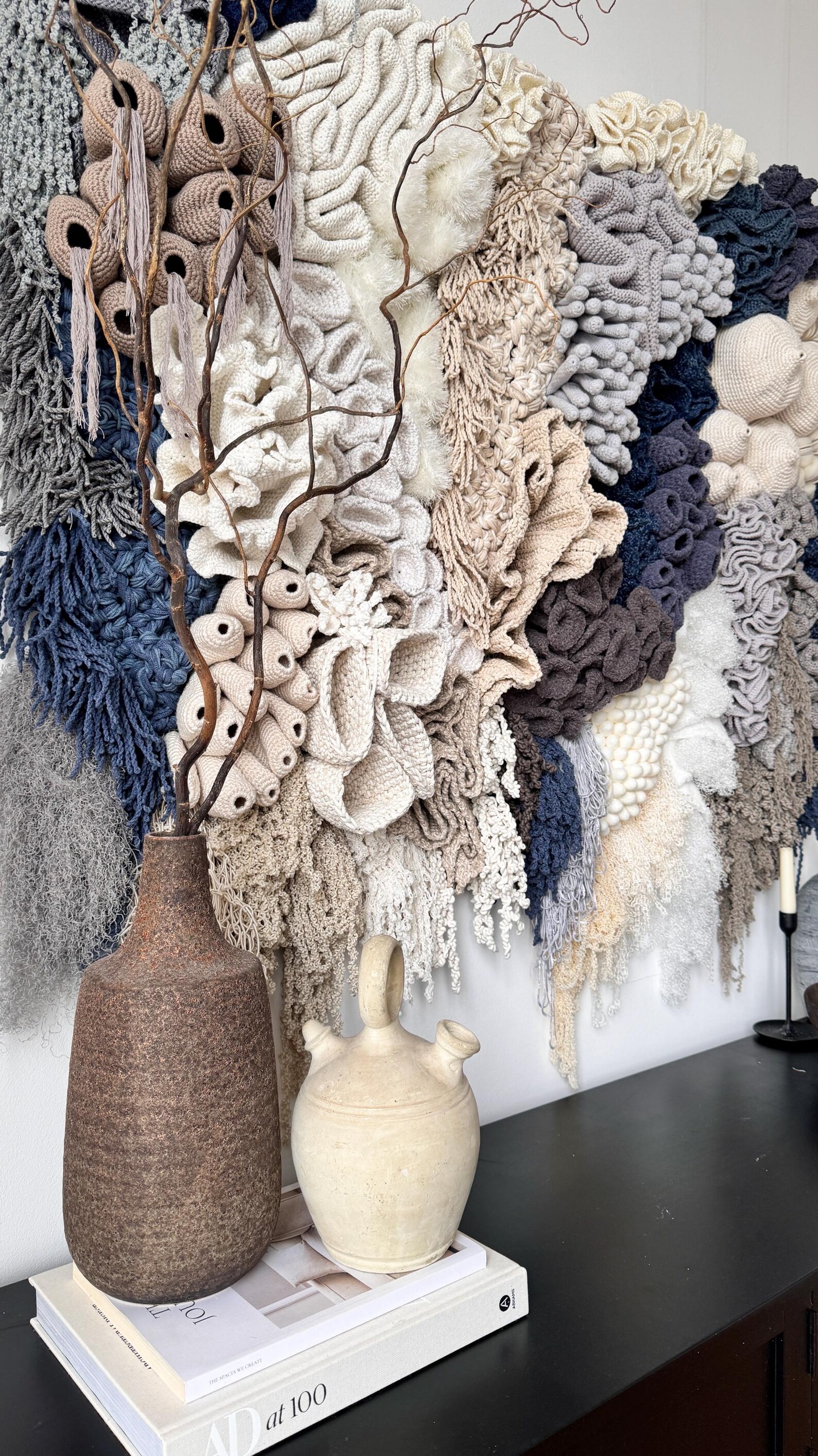 Organic Textile Wall Art | Neutral Fiber Sculpture | Minimalist Wall ...